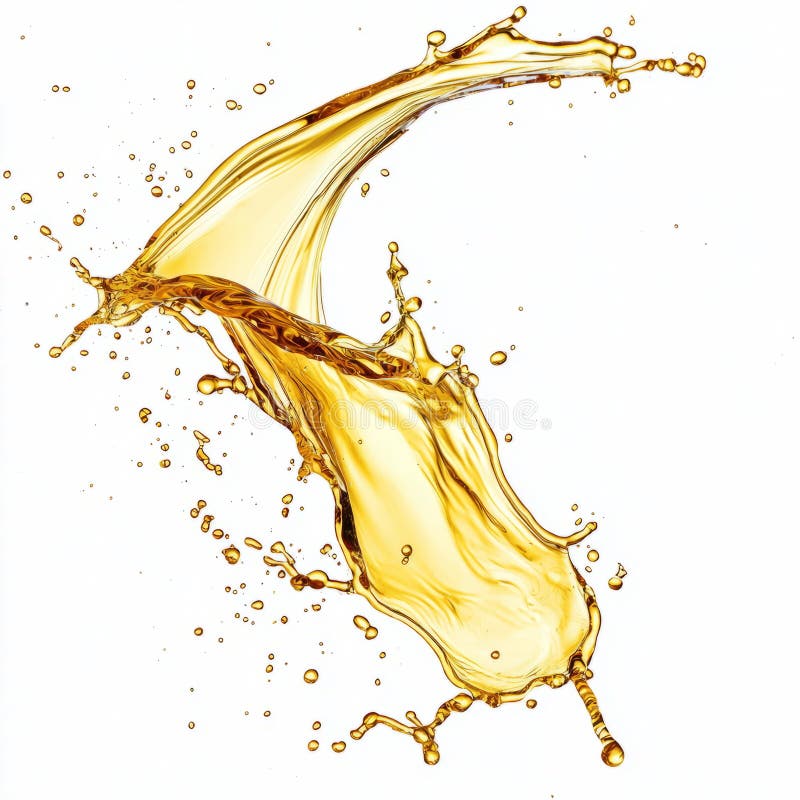 A Sharp, Jagged Oil Splash Creating a Lightning Bolt Shape, Isolated on ...