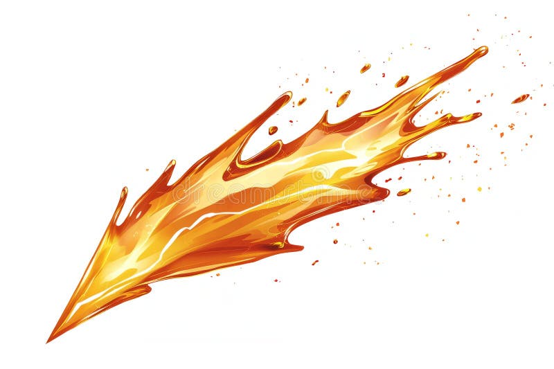 A Sharp, Jagged Oil Splash Creating a Lightning Bolt Shape, Isolated on ...