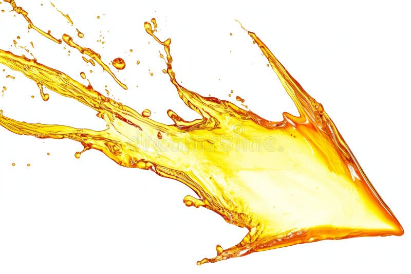 A Sharp, Jagged Oil Splash Creating a Lightning Bolt Shape, Isolated on ...