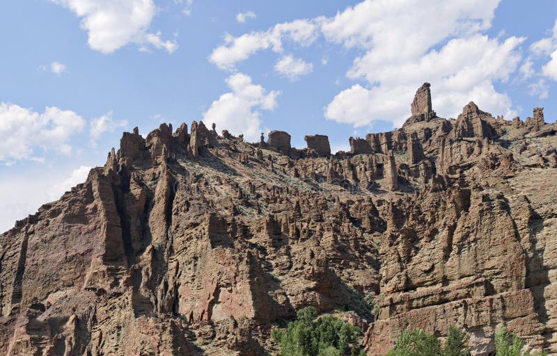 Sharp Rocks and Geological Formations Seen Along North Fork Highway in ...