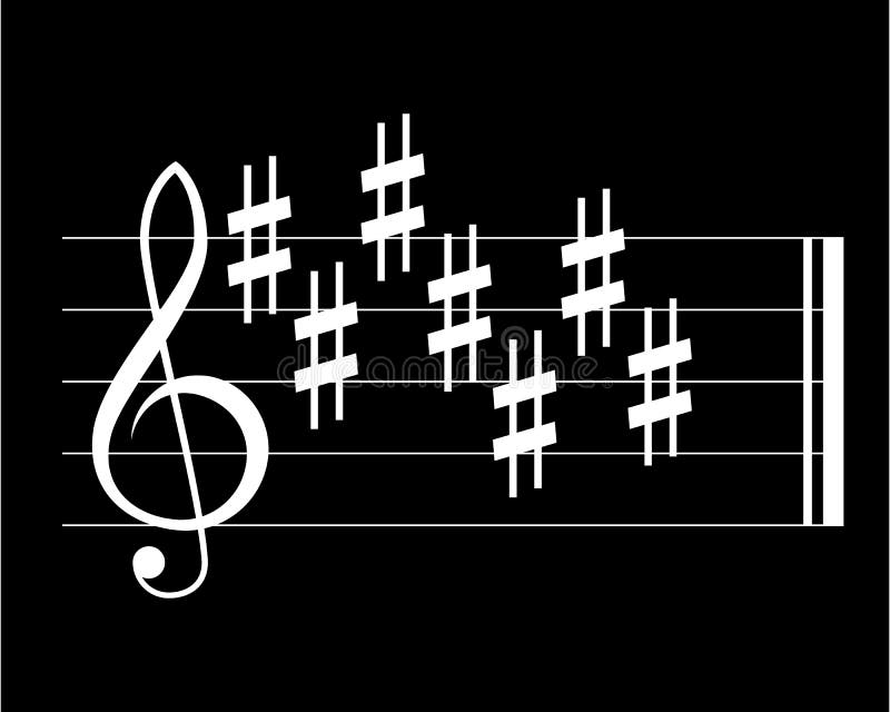 Sharp key signature stock illustration. Illustration of harmony - 73908831