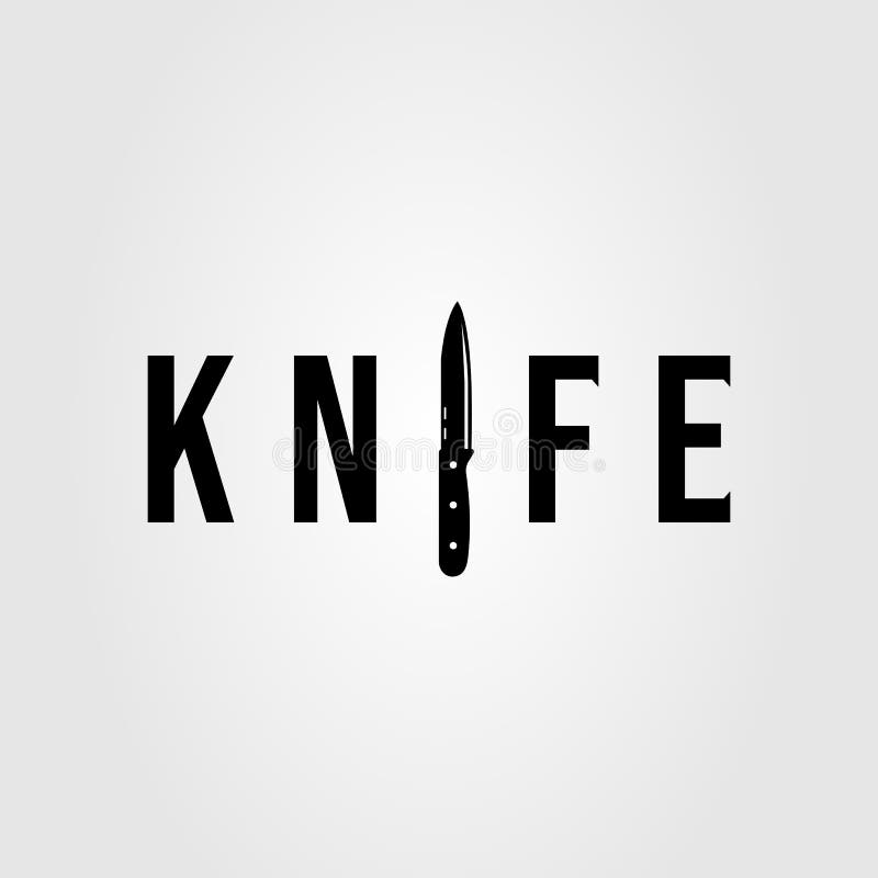 Sharp Knife Logotype or Typography Logo Vector Illustration Design ...