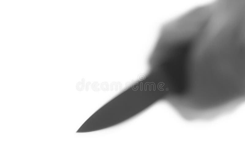 Sharp Knife Point and Palm Hand Holding it Stock Image - Image of close ...