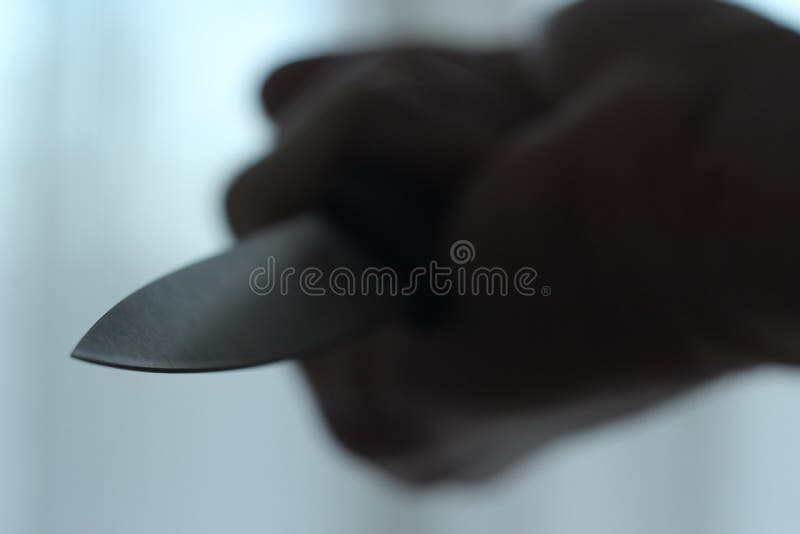 Sharp Knife Point and Palm Hand Holding it Stock Photo - Image of focus ...