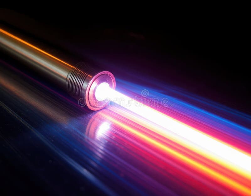 Sharp Laser Beam Forming Intricate Pattern on Thin Surface. Stock Image ...