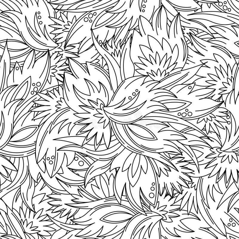 Sharp Leaves Seamless Pattern Stock Vector - Illustration of linear ...