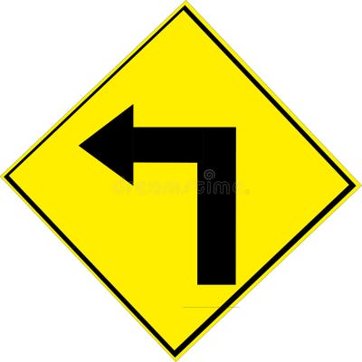 Sharp left turn sign stock illustration. Illustration of wing - 246494809