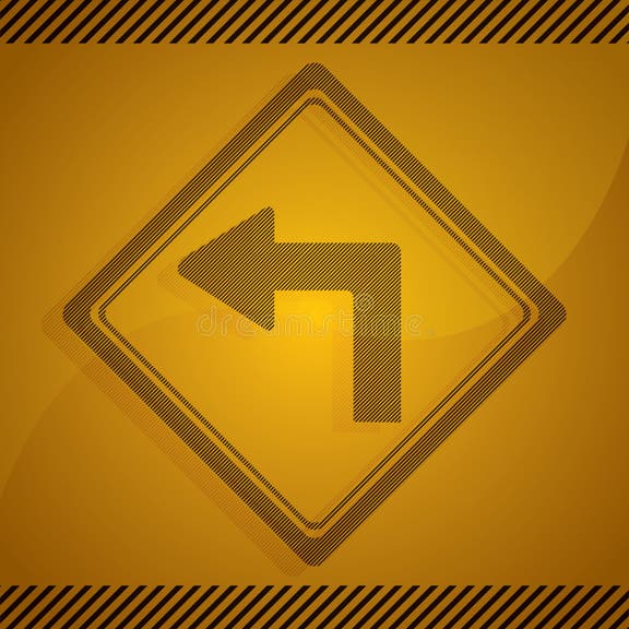 Sharp Left Turn Sign. Vector Illustration Decorative Design Stock ...