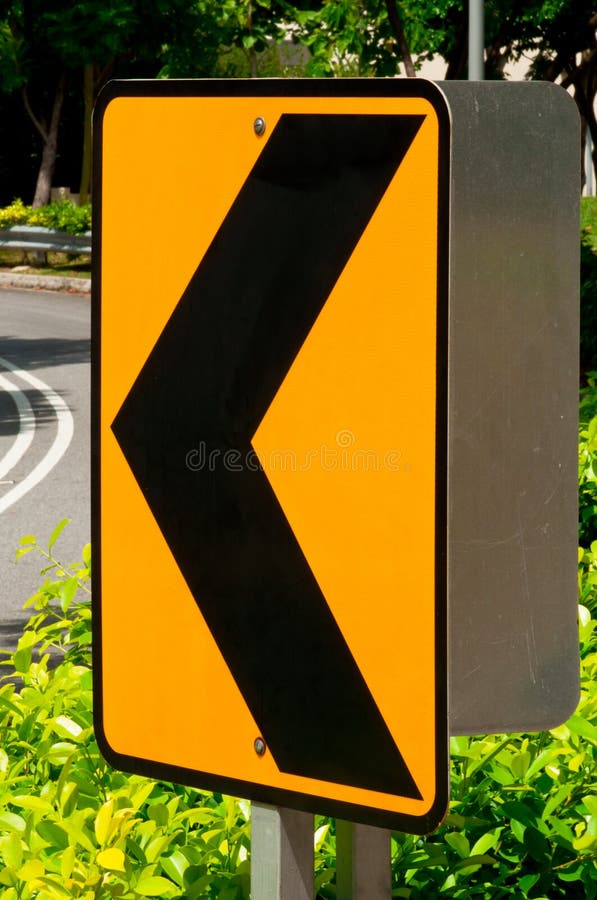 Sharp Left Turn Traffic Sign Stock Image - Image of bend, destination ...