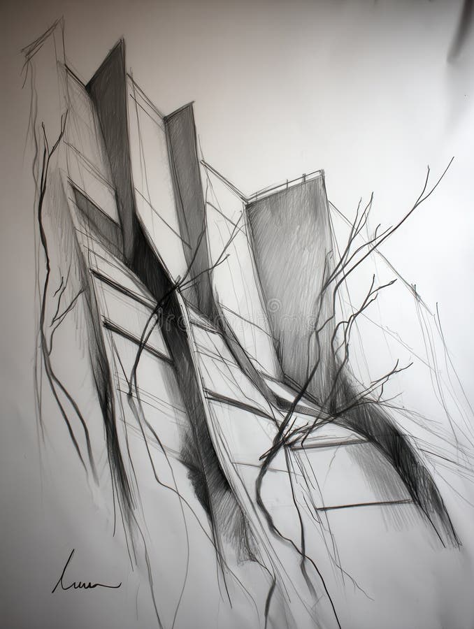 Sharp Line-Based Modern Abstract with Architectural Structure in Steel ...