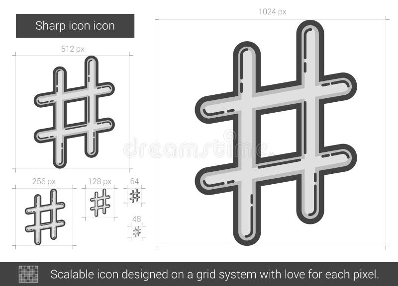 Hashtag line icon. stock vector. Illustration of linear - 100293780