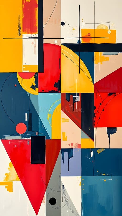 Bold Geometric Shapes with Vivid Colors Create Dynamic Harmony. Stock ...