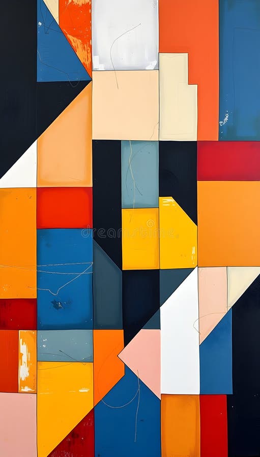 Bold Geometric Shapes with Vivid Colors Create Dynamic Harmony. Stock ...