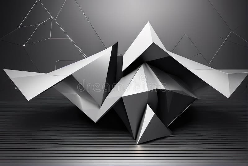 The Sharp Lines and Three-dimensional Shapes of the Black and White 3D ...