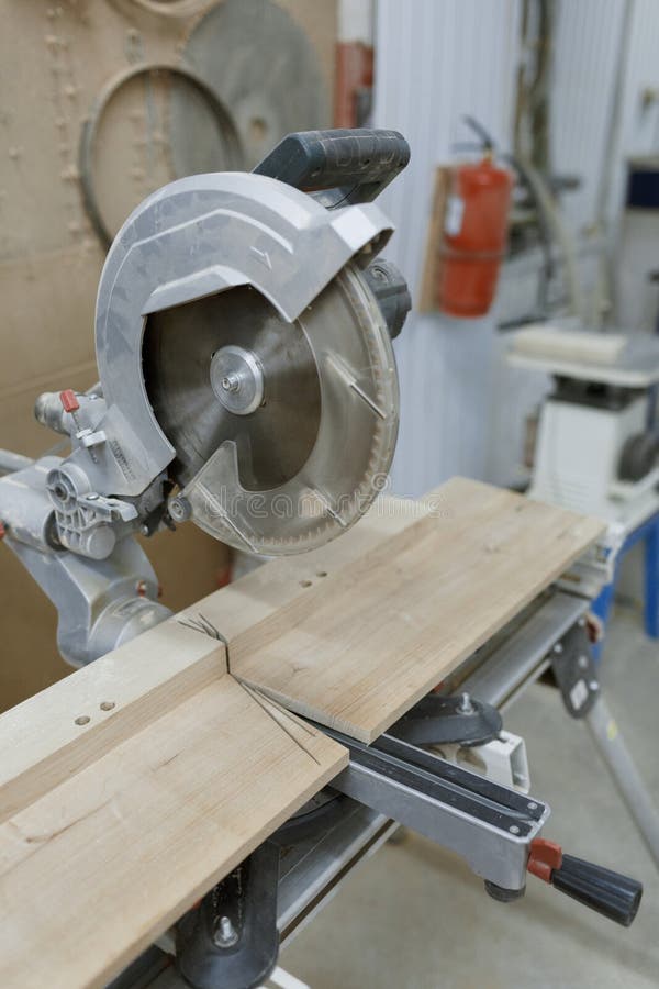 A Sharp Machine for Cutting Wooden Bars. Stock Image - Image of ...