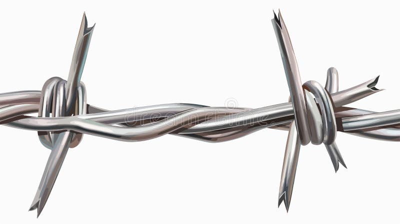 Sharp Metal Barbed Wire Illustration on White Background for Visual ...