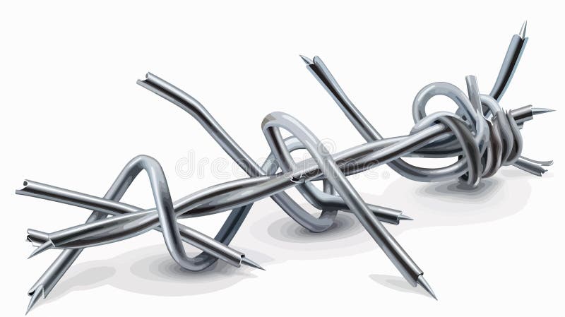Sharp Metal Barbed Wire Illustration on White Background for Visual ...