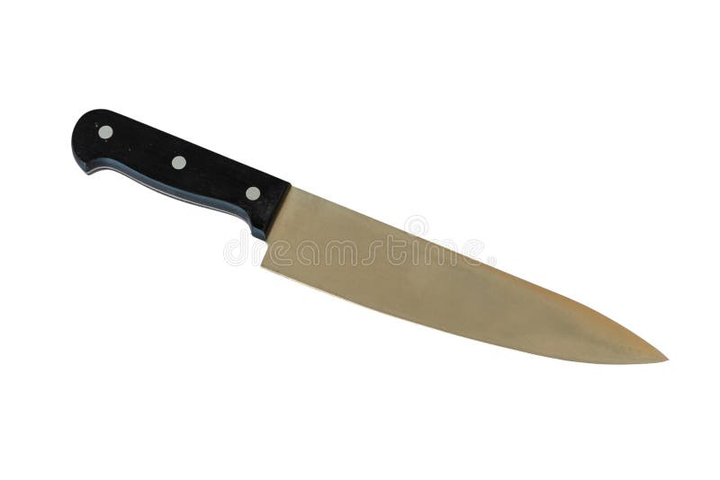 Sharp Metal Knife Isolated on White Background Stock Photo - Image of ...