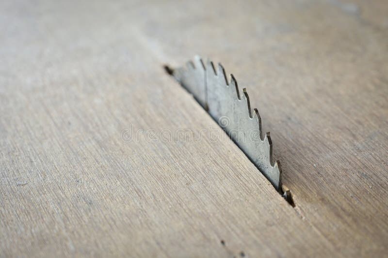 Sharp Metal Saw on Wood Plank Texture Background, Construction Machine ...