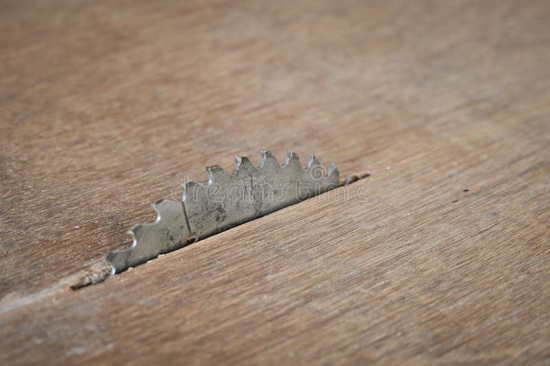Sharp Metal Saw on Wood Plank Texture Background, Construction Machine ...