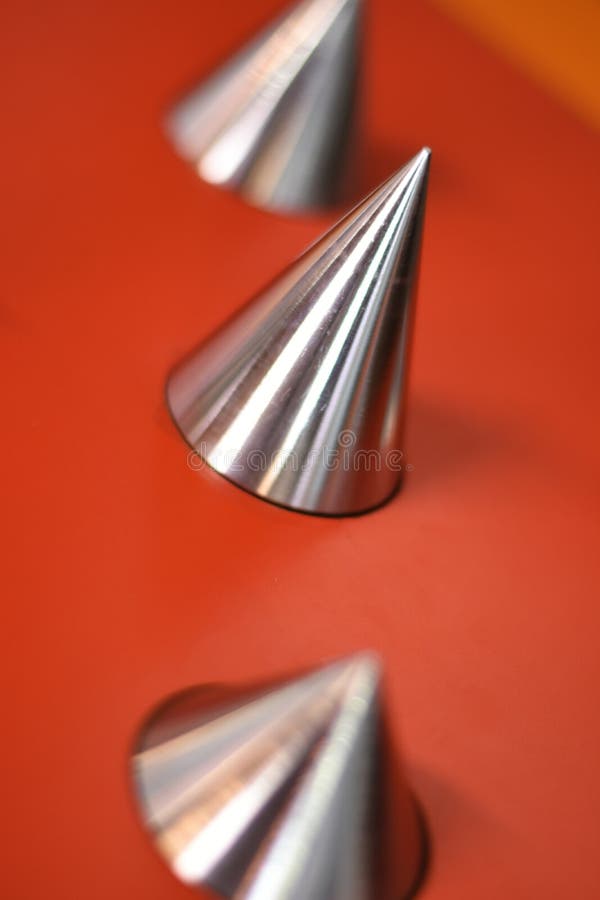 Sharp Metal Spikes on Red Background Stock Image - Image of spike ...