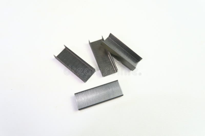 Sharp Metal Stapler Refill on White Stock Image - Image of isolated ...