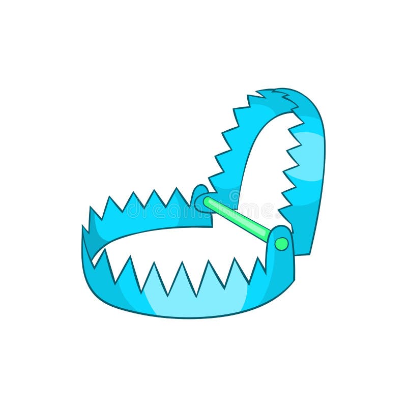 Sharp Metal Trap Icon, Cartoon Style Stock Vector - Illustration of ...