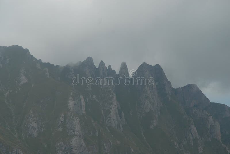 Sharp Mountain Peaks Called Miller S Needles Stock Photo - Image of ...