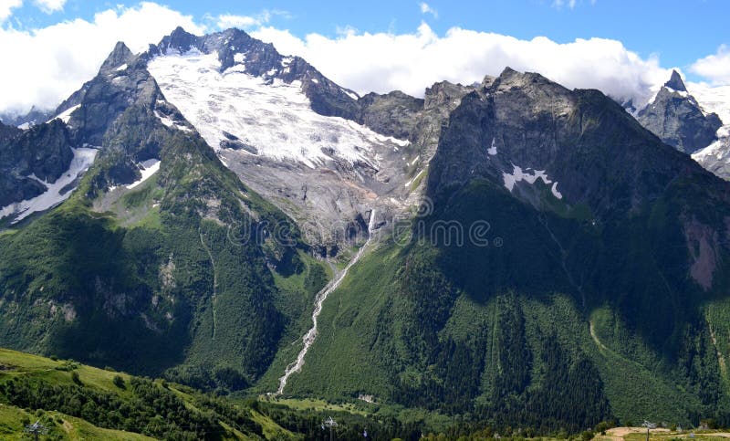 Sharp Mountain Peaks in Dombay Stock Image - Image of steep, peak: 91325385