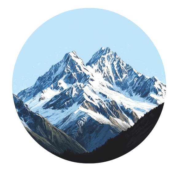Sharp Mountain Range in Cold Climate. Stock Image - Illustration of ...
