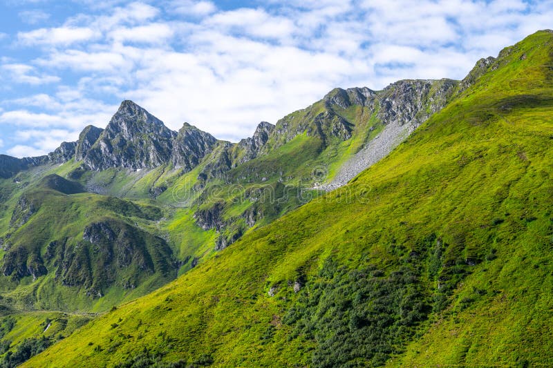 Sharp Mountain Ridge with Pihapper Mountain Stock Image - Image of ...