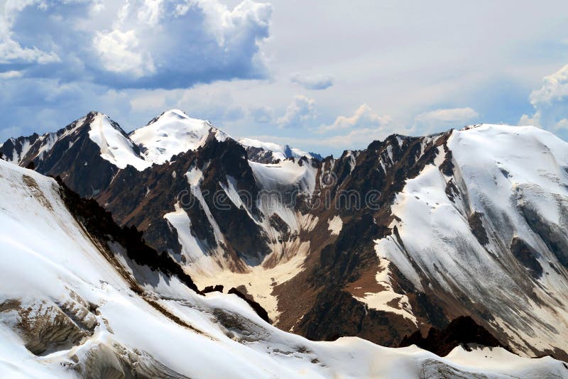 Sharp Mountains with Rocks, Stones and Glaciers Stock Image - Image of ...