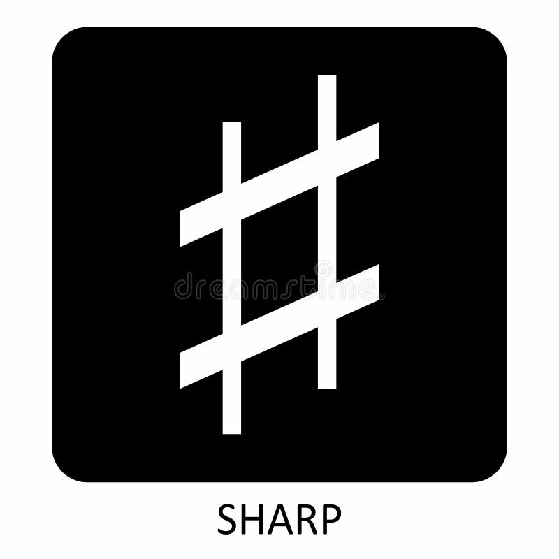 Sharp music note cut line stock illustration. Illustration of clef ...