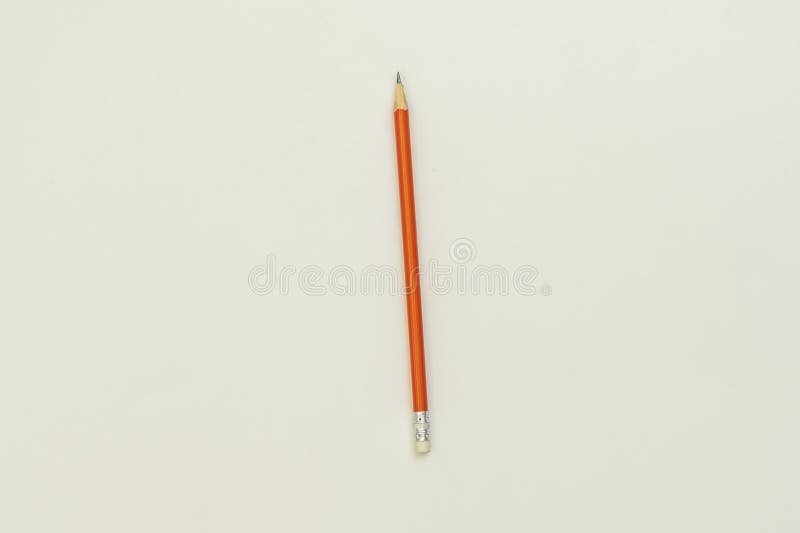 A Sharp Orange Pencil with a Small Eraser Stock Image - Image of ...