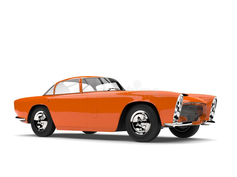 Sharp Orange Vintage Muscle Car Stock Illustration - Illustration of ...