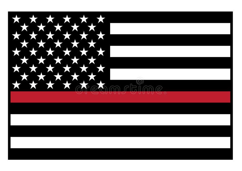 USA Firefighter Red Line Flag Isolated Vector Illustration Stock Vector ...