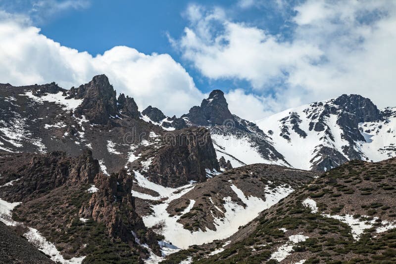 Sharp Peaks High in the Mountains Stock Image - Image of jagged, rock ...