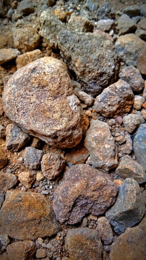 Sharp Pebbles that always Complement and Cover the Road Potholes Stock ...