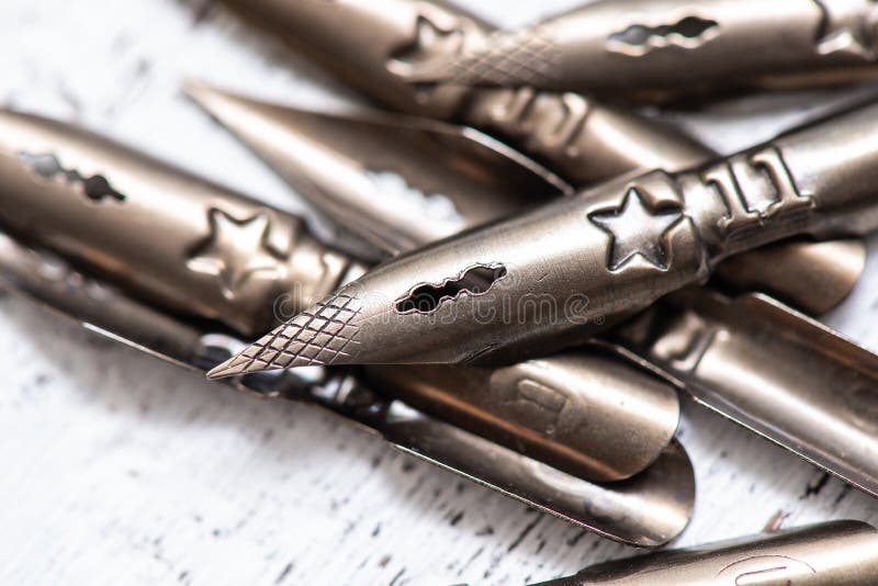 Sharp Pen for Calligraphy. Close-up. Retro Style Stock Photo - Image of ...