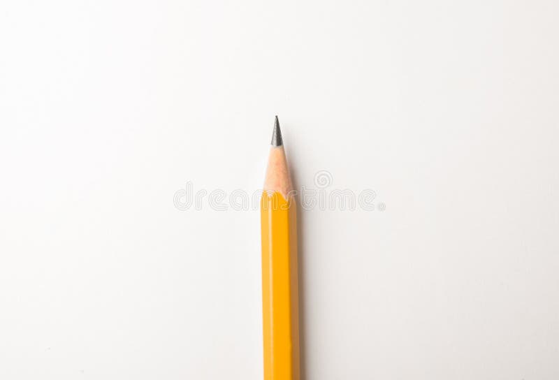 Sharp Pencil Isolated on White Stock Photo - Image of writing, orange ...