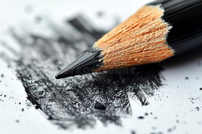 Sharp Pencil Tip with Graphite Powder on White for Creative Concepts ...