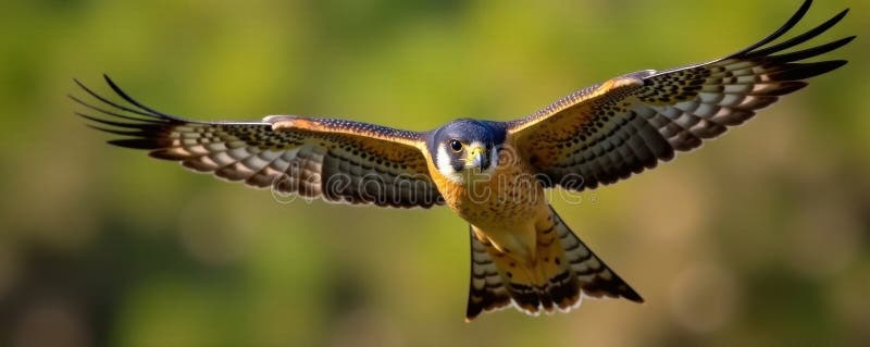 Sharp Peregrine Falcon in Flight, Wings Outstretched, Feather, Stunning ...