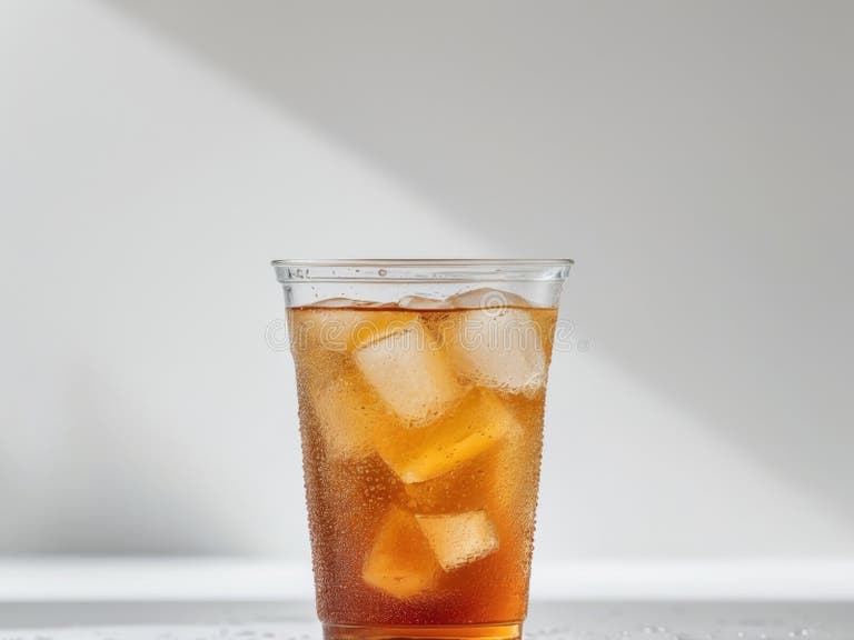 Sharp Picture of a Glass of Fresh Iced Tea in a Plastic Cup Stock Photo ...