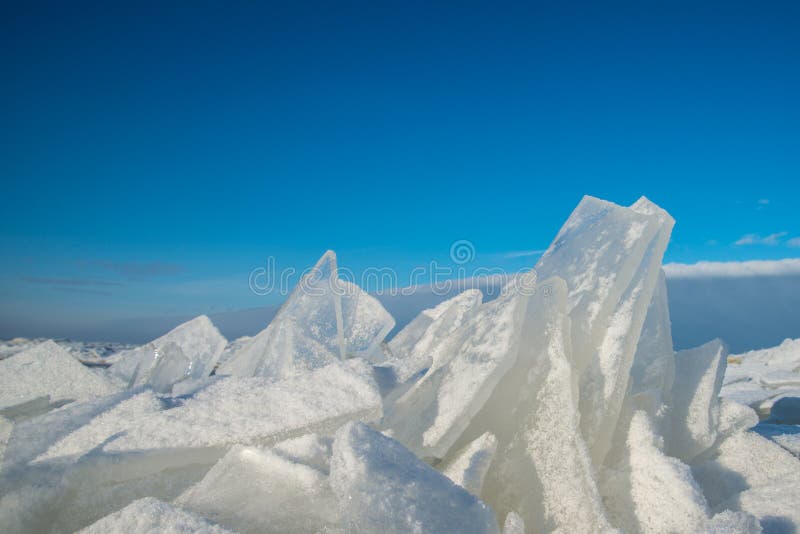 Sharp Pieces of Ice Against Blue Sky Stock Photo - Image of clear ...