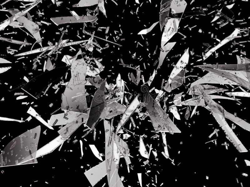 Sharp Pieces of Smashed Glass Isolated Stock Illustration ...