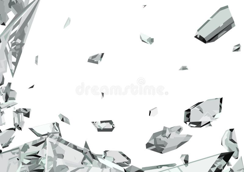 Sharp Pieces of Smashed Glass Isolated Stock Illustration ...