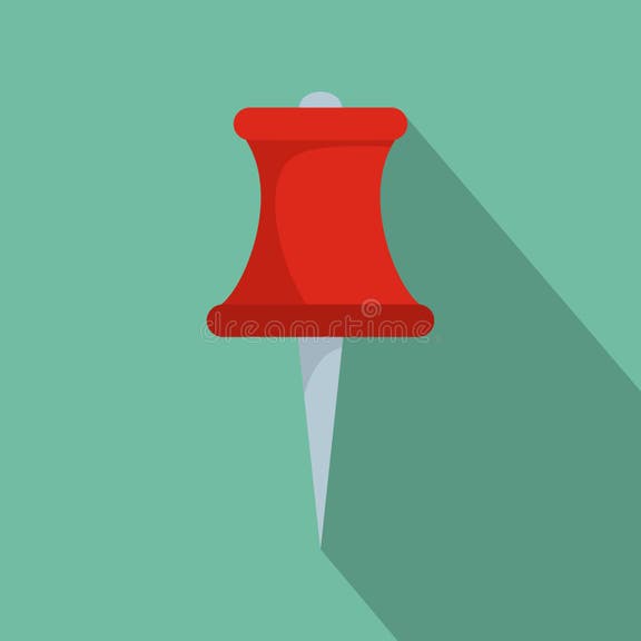 Sharp Pin Icon, Flat Style. Stock Illustration - Illustration of logo ...