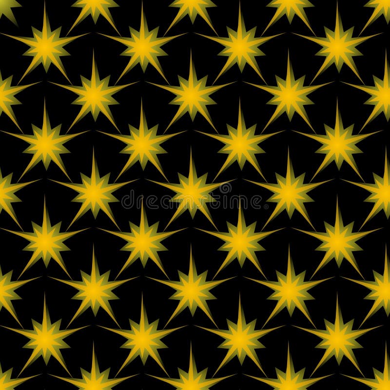 Sharp Pointy Yellow Star with a Transparent Glow, Vector Seamless ...