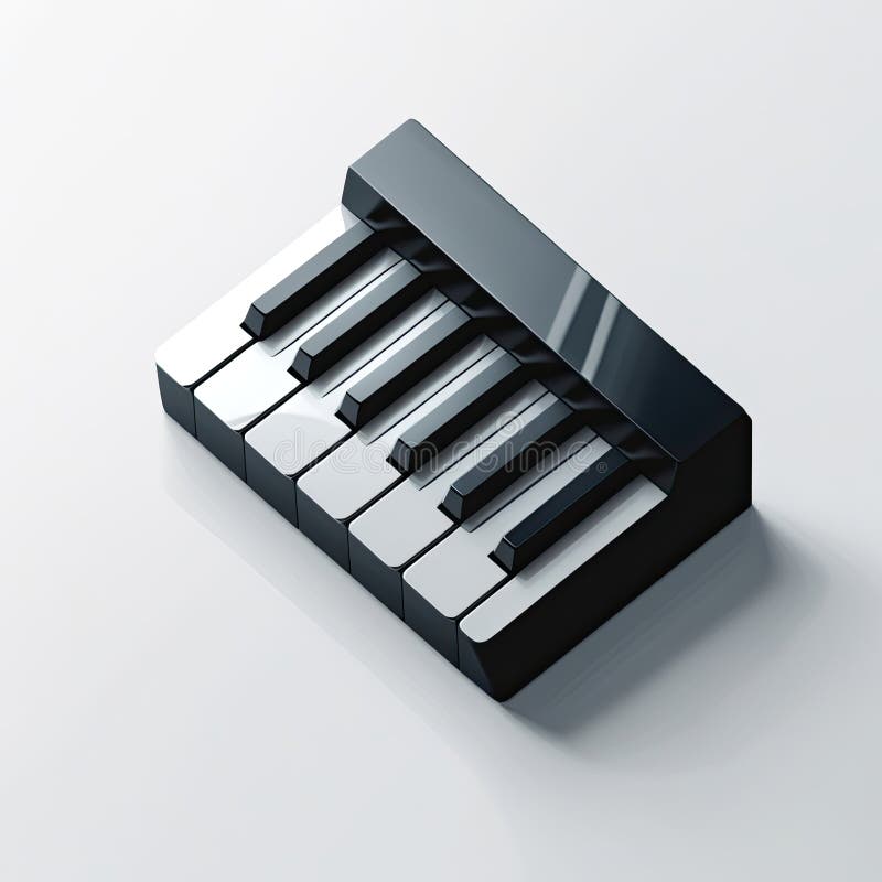 Crisp Clean Isometric Icon of a Piano Keyboard Module Stock ...
