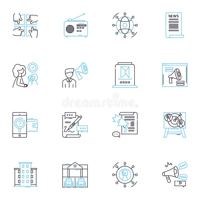 Sharp Public Linear Icons Set. Dynamic, Progressive, Innovative ...